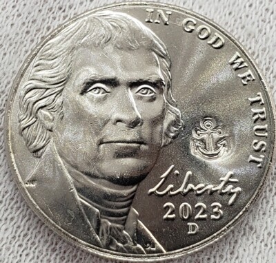 2023 Jefferson Nickel Marine Boat Ship Anchor Counterstamp Lucky Coin ...