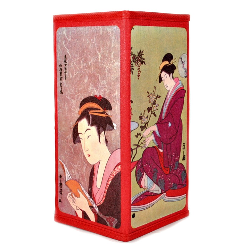 JAPANESE GEISHA WALLET Paper Bi-Fold Checkbook Cover Ukiyo-e Asian ...