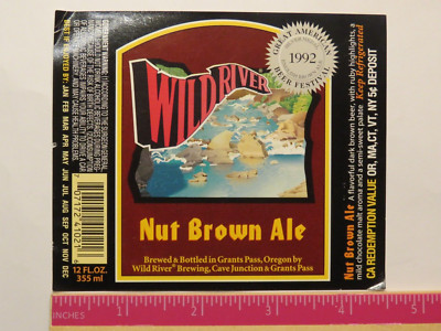 BEER LABEL: WILD RIVER Brewery Nut Brown Ale ~ Cave Junction & Grants ...