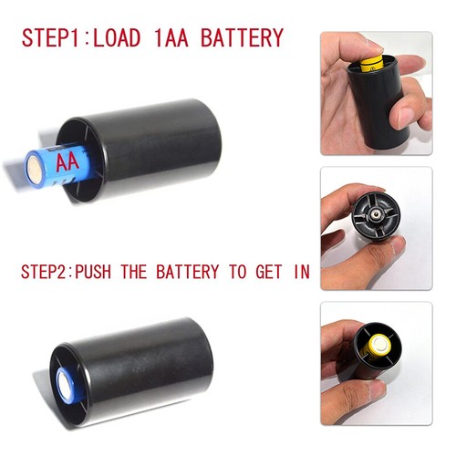 1AA to 1D Size Battery Adapter Case AA to D Size Spacers AA to Size D ...