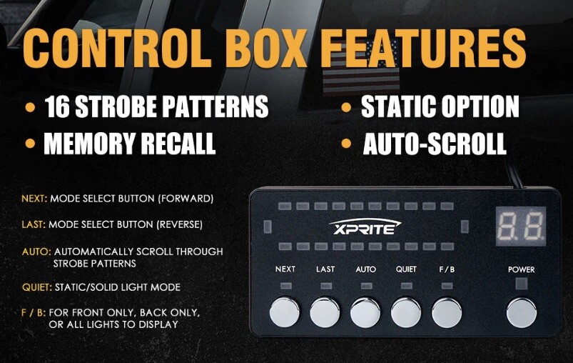 48 In LED Strobe Light Bar Amber Rooftop Emergency Hazard Warning ...