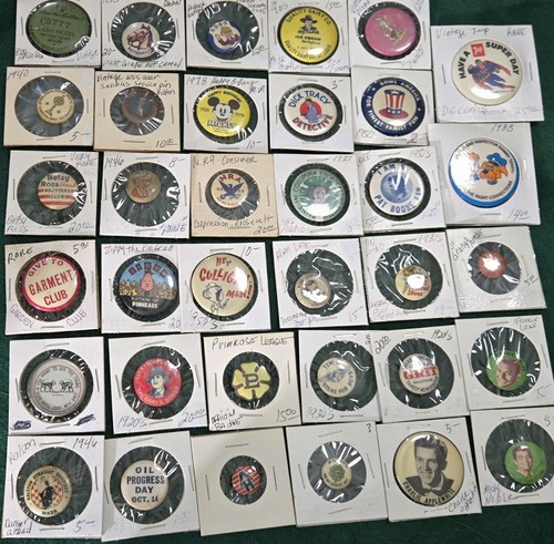Lot Of 35 Very Rare Antique Pinbacks/ Buttons Advertisement And ...