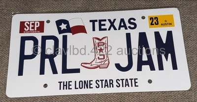PEARL JAM - Sept 18 Austin TX N1 2023 - Event LICENSE PLATE - boot ...