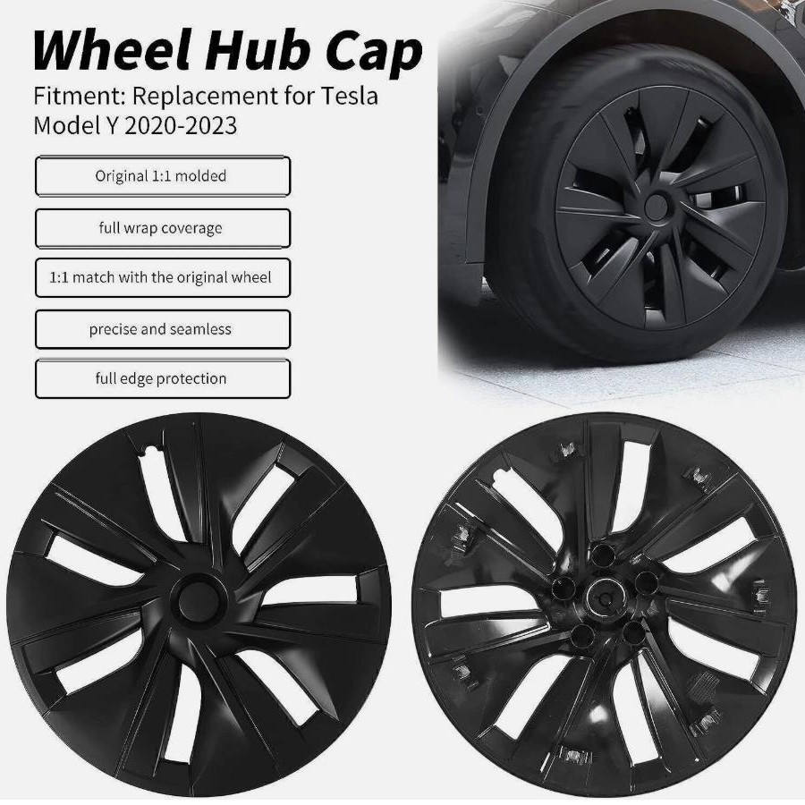 Hubcaps for Tesla Model Y Storm Wheel Rim Cover 4PCS 19inch Full Cover ...
