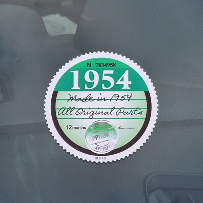 1954 Green Tax Disc Replacement Retro Vinyl Sticker Decal For Car ...