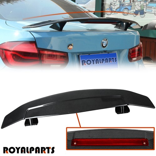 Universal 52.3" Car Rear Trunk Spoiler Wing Carbon Fiber Sport Style W ...