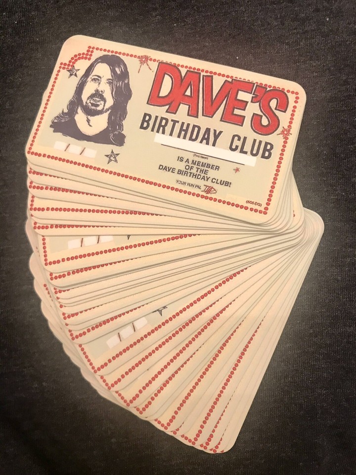 DAVE GROHL’s BIRTHDAY CLUB CARD🎂replica🎂FOO FIGHTERS/NIRVANA🔥 | eBay