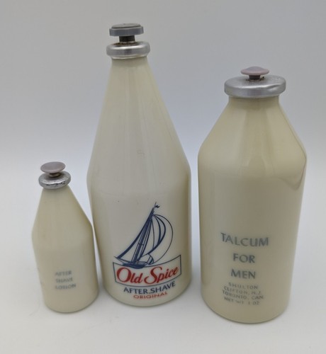 Vintage Old Spice After Shave & Talcum Powder Partially Full Glass ...
