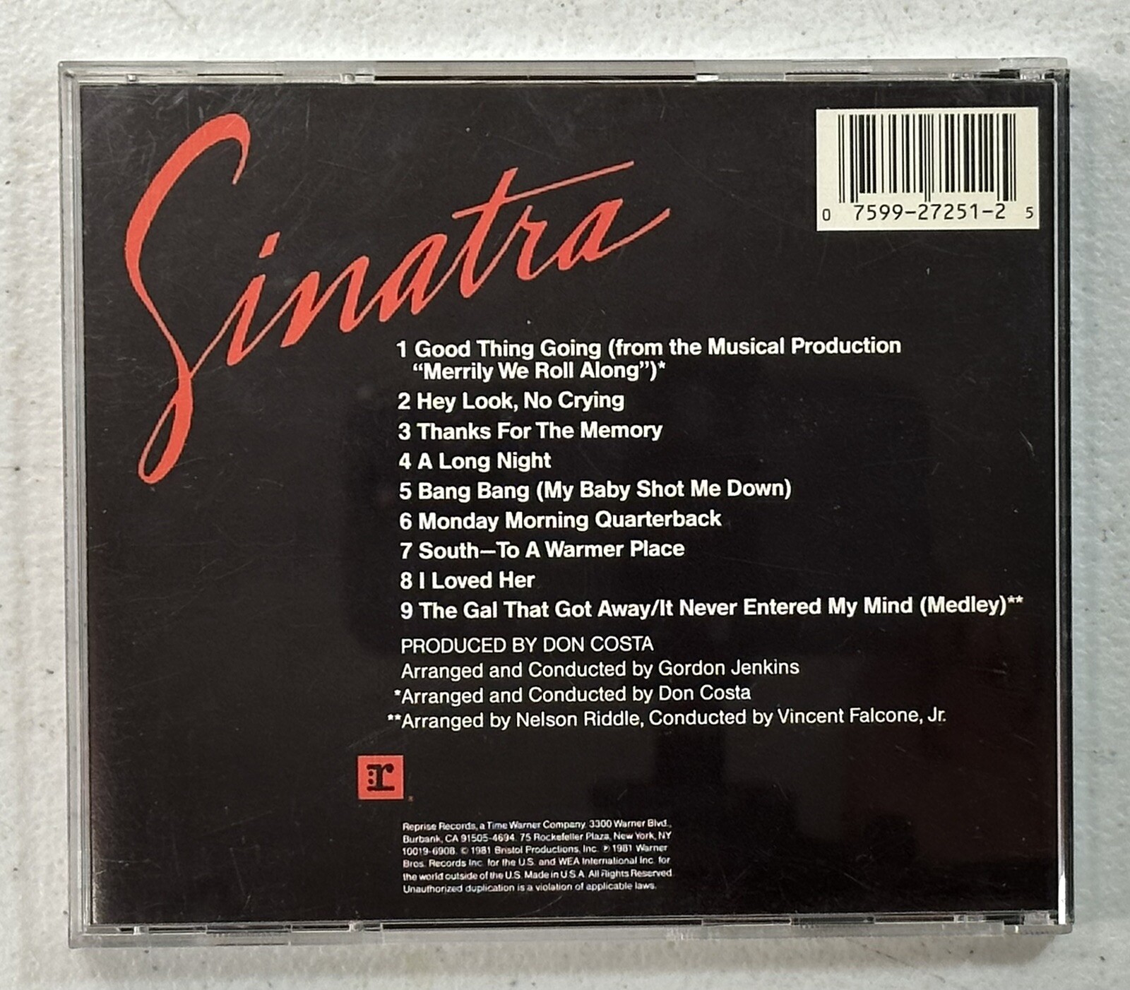 Frank Sinatra - She Shot Me Down (CD) 1981 75992725125| eBay