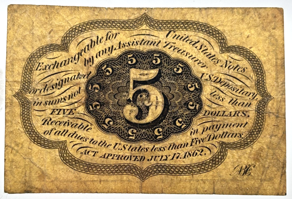 1863 U.S. Postage Currency 5c Cent First Issue Civil War Fractional Paper Note | eBay