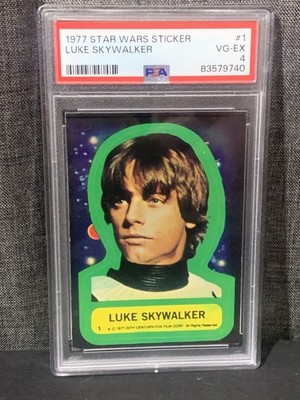 1977 Topps Star Wars Series 1 Luke Skywalker Sticker #1 PSA 4 | eBay