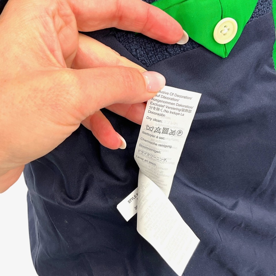 NWT J Crew Textured Tweed Navy Blue Preppy Classic Peplum Blazer Jacket ...