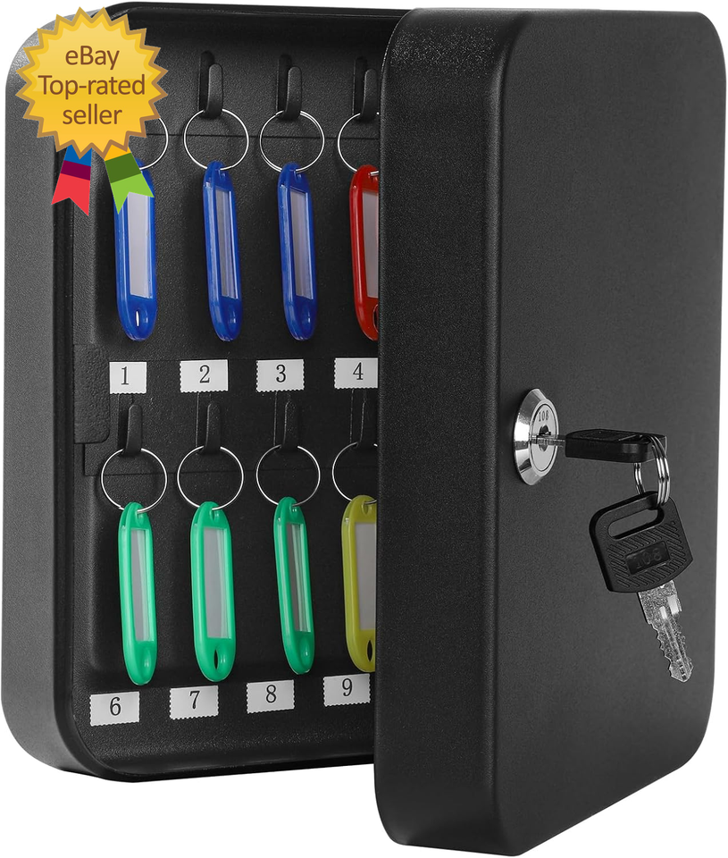 Key Cabinet Wall Mount Locking Key Box Organizer Key Lock Box with Key ...