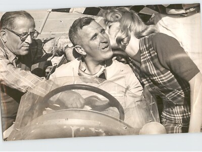 Car Racer WALT HANSGEN Winning Congrats Kiss VINTAGE 1960 Press Photo ...
