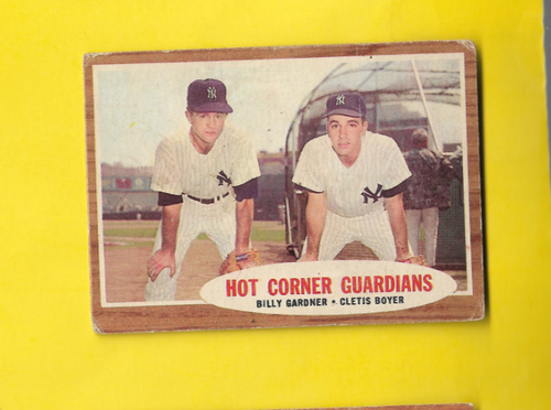 1962 Topps Hot Corner Guardians #163 Billy Gardner Clete Boyer G/VG ...