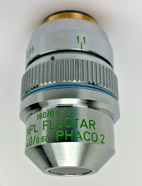 Leitz Microscope Objective NPL Fluotar L 40x/0.60 Phaco 2 Phase 160/0.6 ...