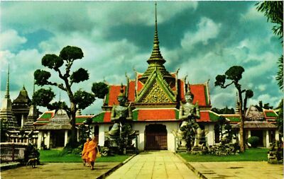 CPM AK THAILAND Dhonburi Scene of the Giant at Wat Aroon The gardian ...
