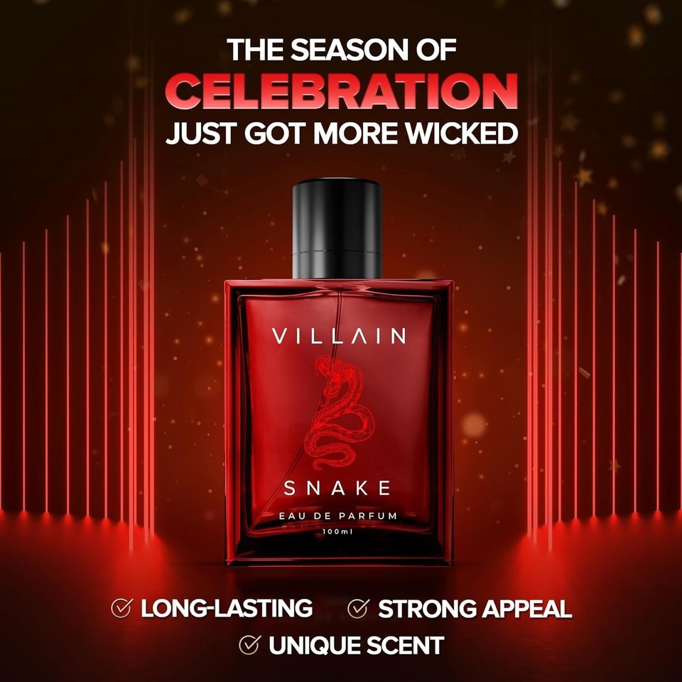 VILLAIN Snake Eau De Parfum Super Long Lasting Premium EDP Perfume ...