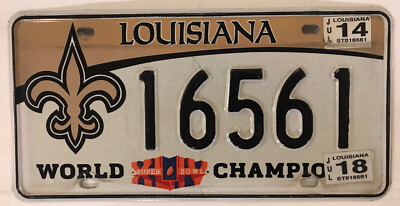 NEW ORLEANS SAINTS license plate NFL Football Quarterback Louisiana ...
