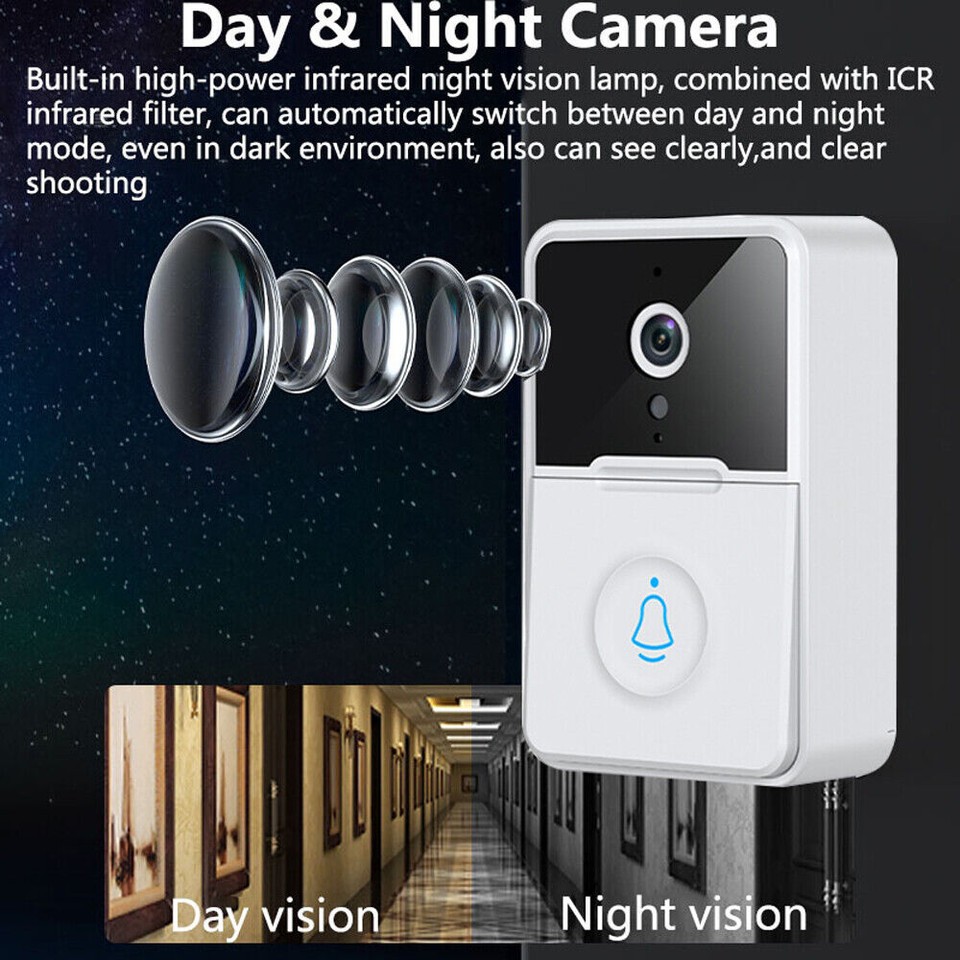 Smart Video Doorbell with HD Video APP Security Intercom Night Vision ...