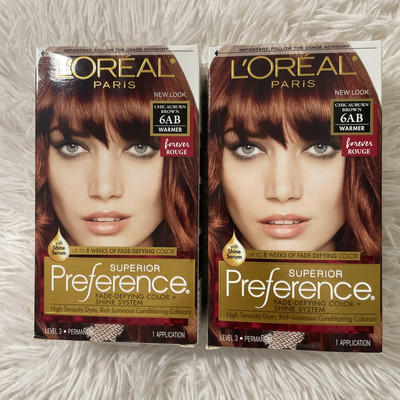 (2) L'Oréal Paris Superior Preference Hair Color, 6AB Chic Auburn Brown ...