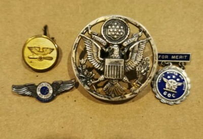 USAF Civilian GOC Ground Observer Corp Air Force Wing Pin For Merit Cap ...