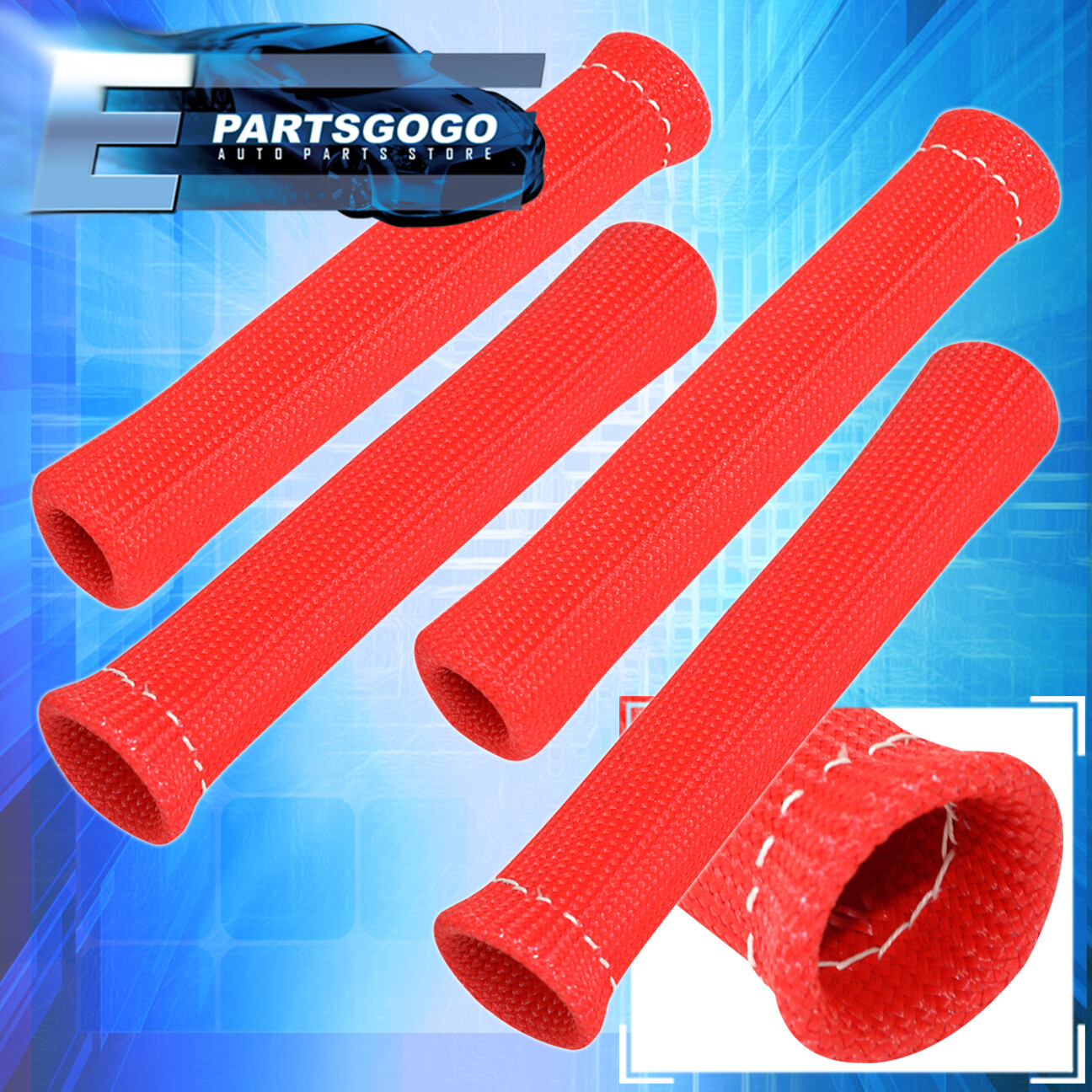 For Ford 4-Piece High Temp Spark Plug Wire Boot Heat Shield Blanket V6 ...