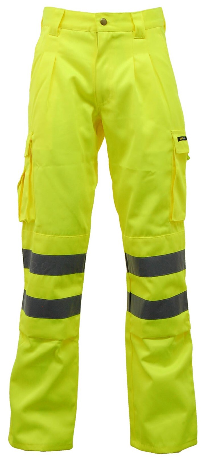 Mens Hi Vis Viz Plain & 2 Tone Polycotton Safety Work Trousers EN471 ...
