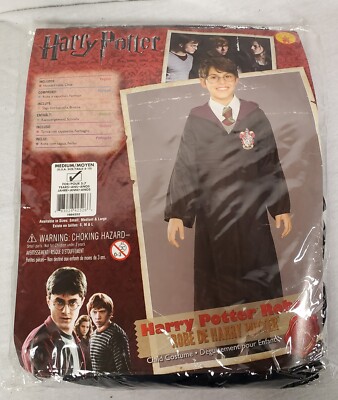 Harry Potter Hooded Robe & Clasp Size M 8-10 Child Halloween Costume ...