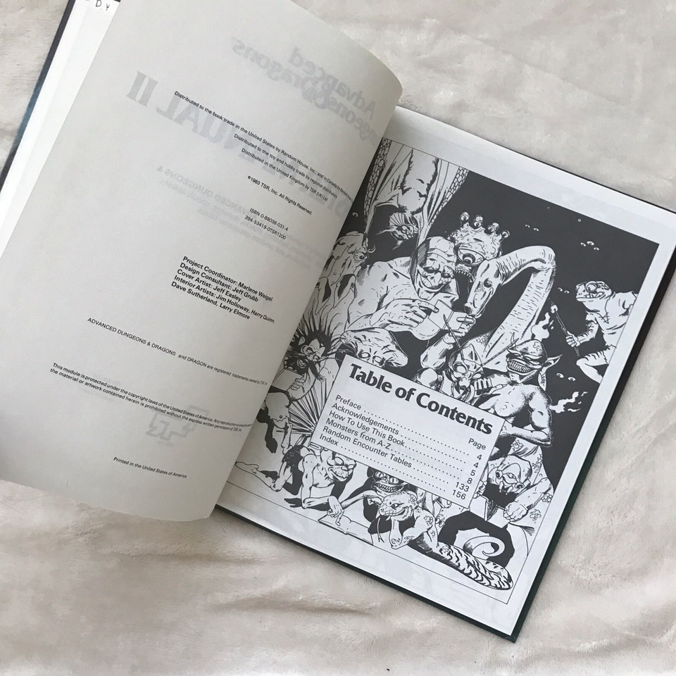Advanced Dungeons & Dragons Monster Manual II 2 1983 TSR Gary Gygax ...