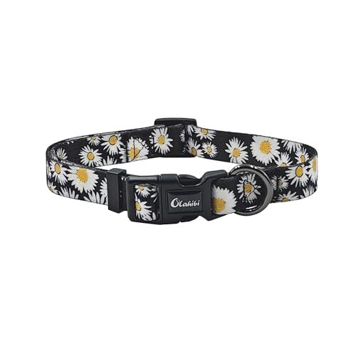 Basic Dog Collar, Daisy Floral Pattern, Soft and Durable Medium Daisy ...