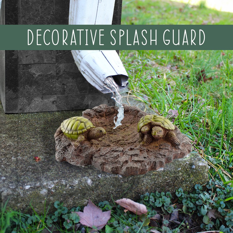 Turtles Splash Block; Resin Turtle Pond Gutter Downspout Accessory ...