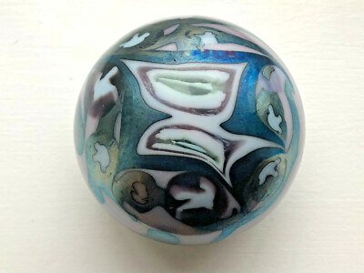 Vintage Signed Richard Ritter Glass Iridescent Paperweight | eBay