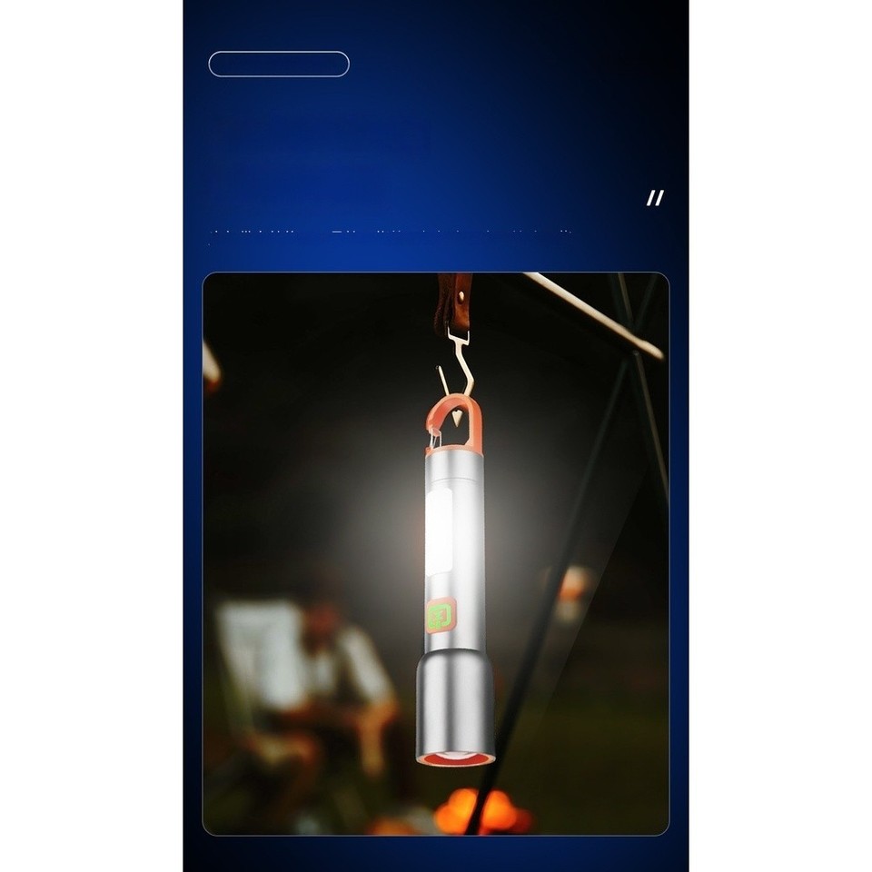 Rechargeable Battery LED Flashlight Triple Light Source Adjustable Zoom ...