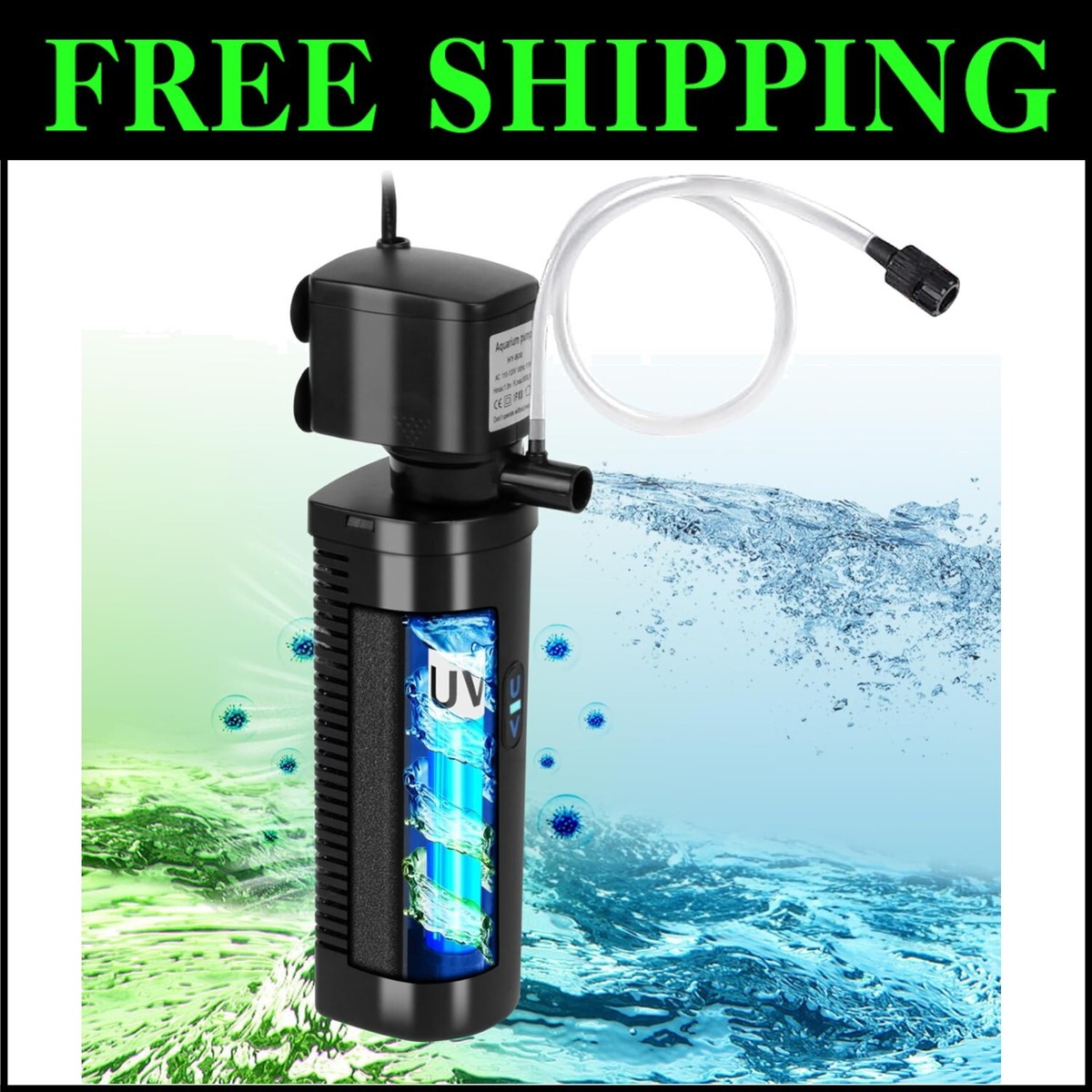 Saltwater Aquarium Uv Filters 1000L/H + 9W UV Aquarium External Filter