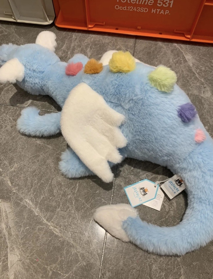 Jellycat 50cm Blue Sky Dragon - Huge Plush Fantasy Toy - Ultra Soft ...