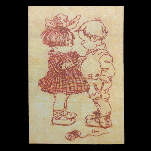 Little Kids Redwork Iron On Transfer Embroidery Pattern - 9x13 Boy Girl ...