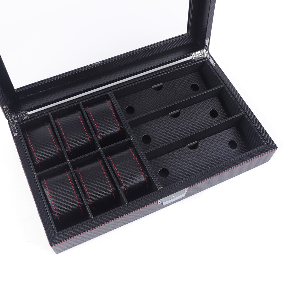 9/15/24 Slots Watch Display Box Jewelry Case Lockable Leather Storage ...