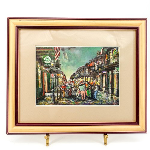 New Orleans Bourbon Street Knut Engelhardt Pat O'Briens Matted Framed ...