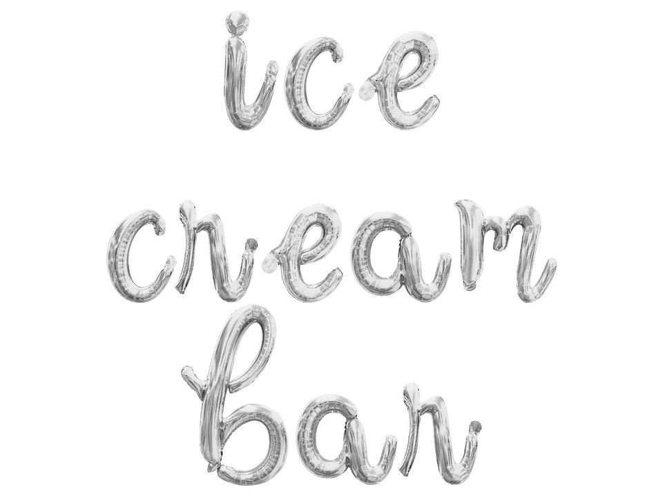 ICE CREAM BAR Cursive Letter Balloon Banner - Birthday Party Supply ...