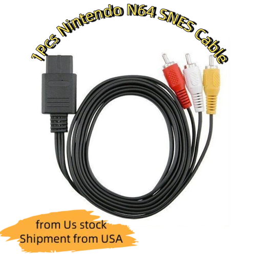 N64 SNES Gamecube 6FT RCA AV TV Audio Video Stereo Cable Cord For ...