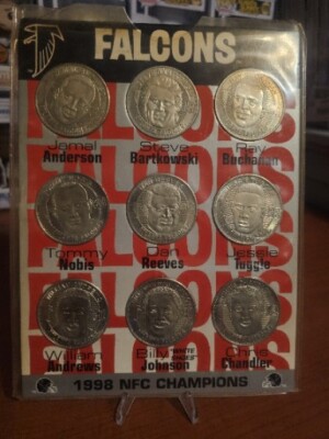 NFL Atlanta Falcons 1998 NFC Champions Complete 9-Piece Coin Set ...