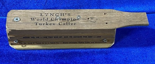Vintage 1958 Lynch's World Champion Turkey Box Call Caller Model #102 ...