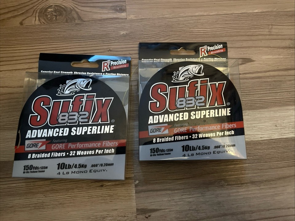 Sufix 150 Yard 832 Advanced Superline Braid Fishing Line - Hi-Vis ...