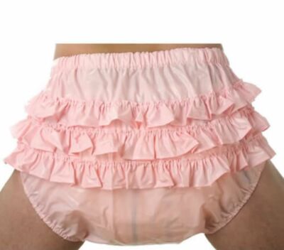 PVC Adult Baby Incontinence Diaper Rubber Trousers With Ruffle Pink | eBay