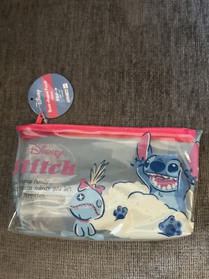 Disney Lilo & Stitch Ohana Means Family Clear Pouch Bag Makeup Travel ...