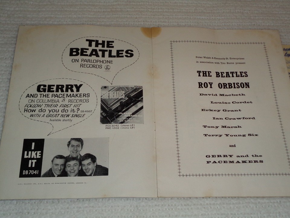 Beatles 1963 Woolwich Granada London Rare Program w/ Set List for ...