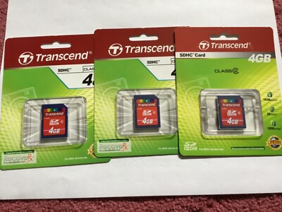 3pcs 4gb Transcend SDHC DIGITAL MEMORY CARD for sdhc NIKON CANON ...