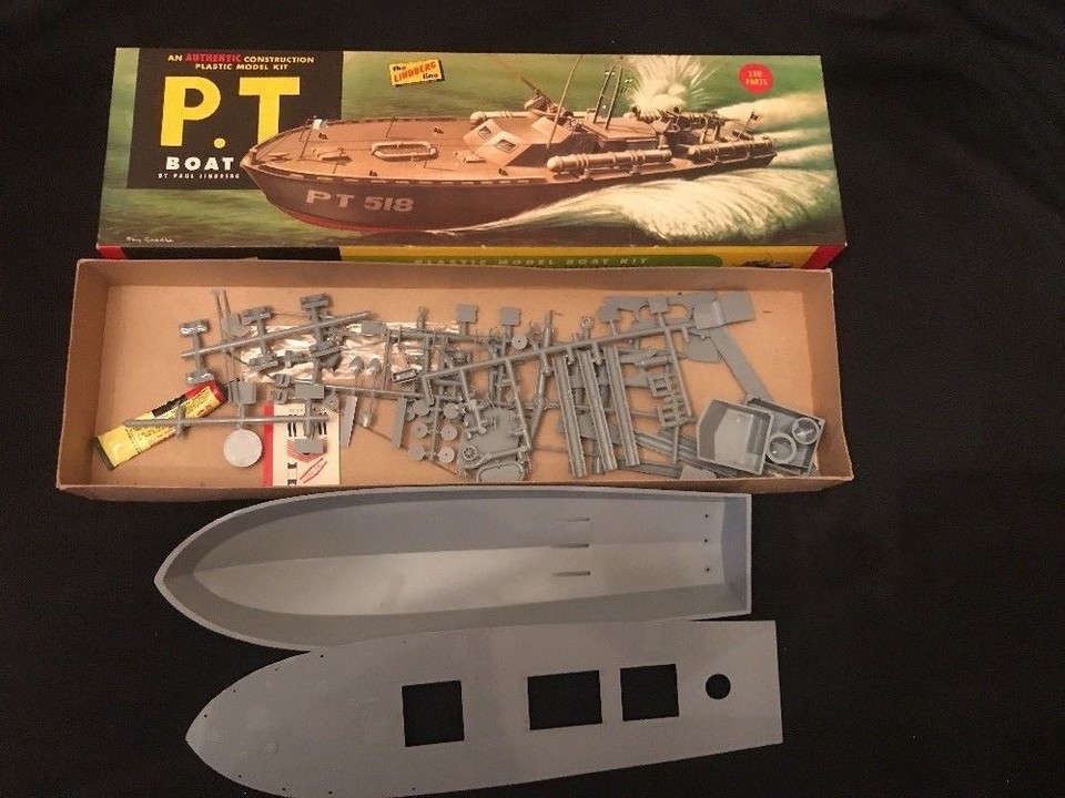 Rare! 1954 Paul Lindberg Line PT-518 TORPEDO BOAT Model Kit 701:198 ...