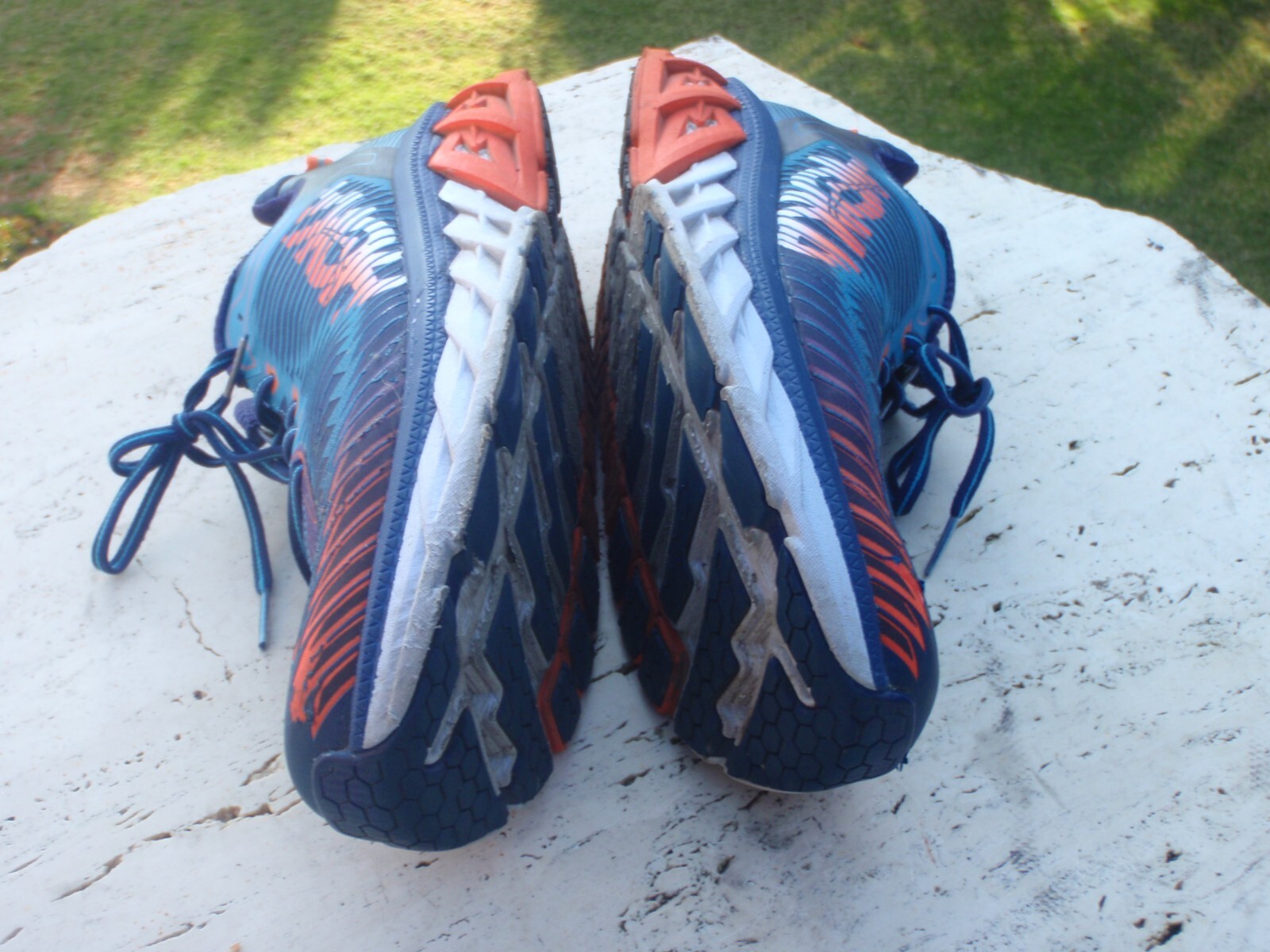 HOKA ONE ONE ARAHI BLUE ORANGE WHITE MEN 11.5 EU 46 COPPER FIT BALANCE ...